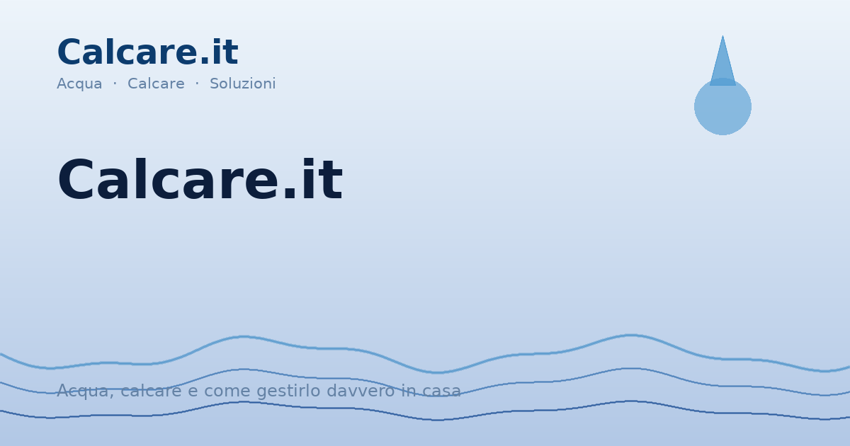 Calcare.it — Acqua, calcare e come gestirlo davvero in casa